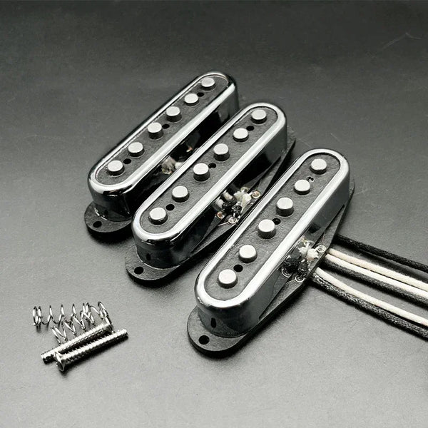 MaxCheer ST SSS Alnico 2 Staggered Pole Single Coil Pickup Set - N+M 5 ...